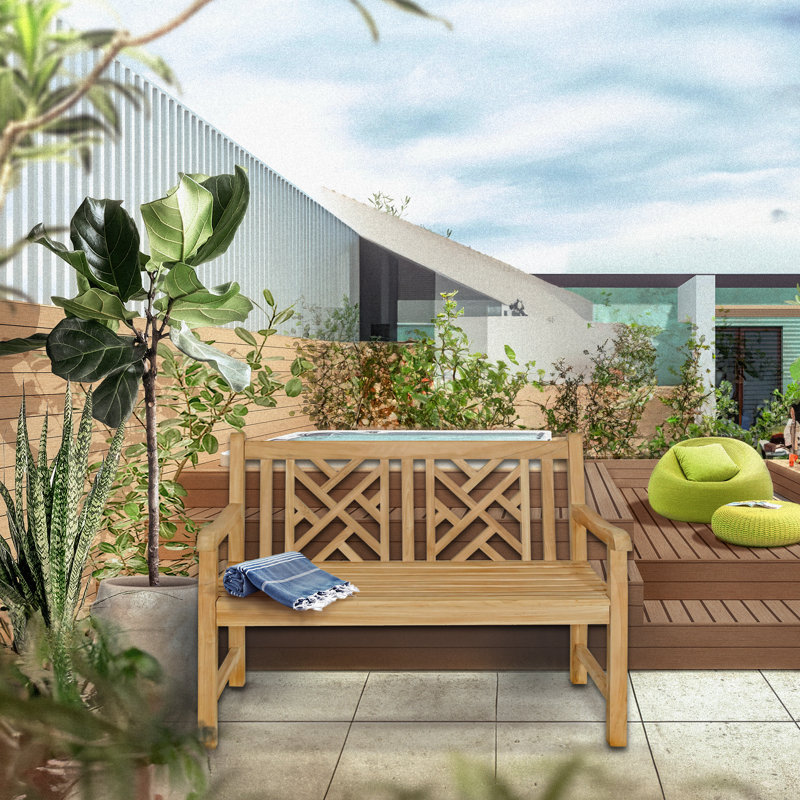 Rosecliff Heights Asean Teak Wood Garden & Patio Bench & Reviews | Wayfair