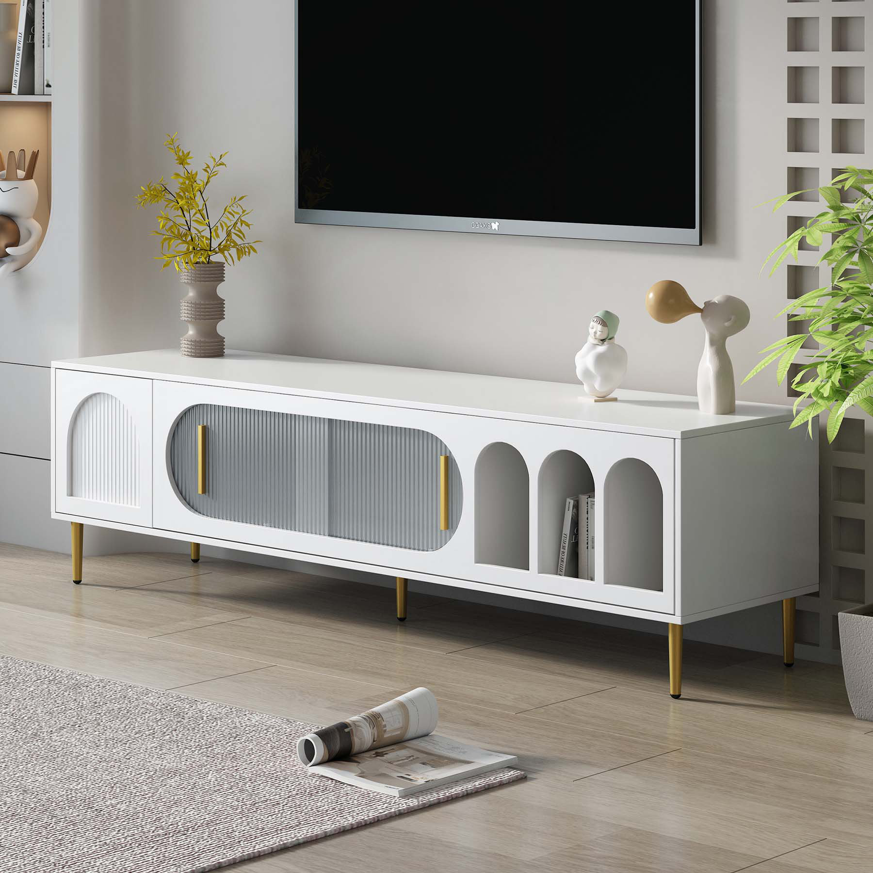 Ebern Designs Modern and Functional TV Stand for Large TVs ...