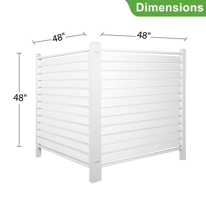 Dovelina 48 in. H x 48 in. W (2 Panels) Blinds Vinyl Privacy Fence ...