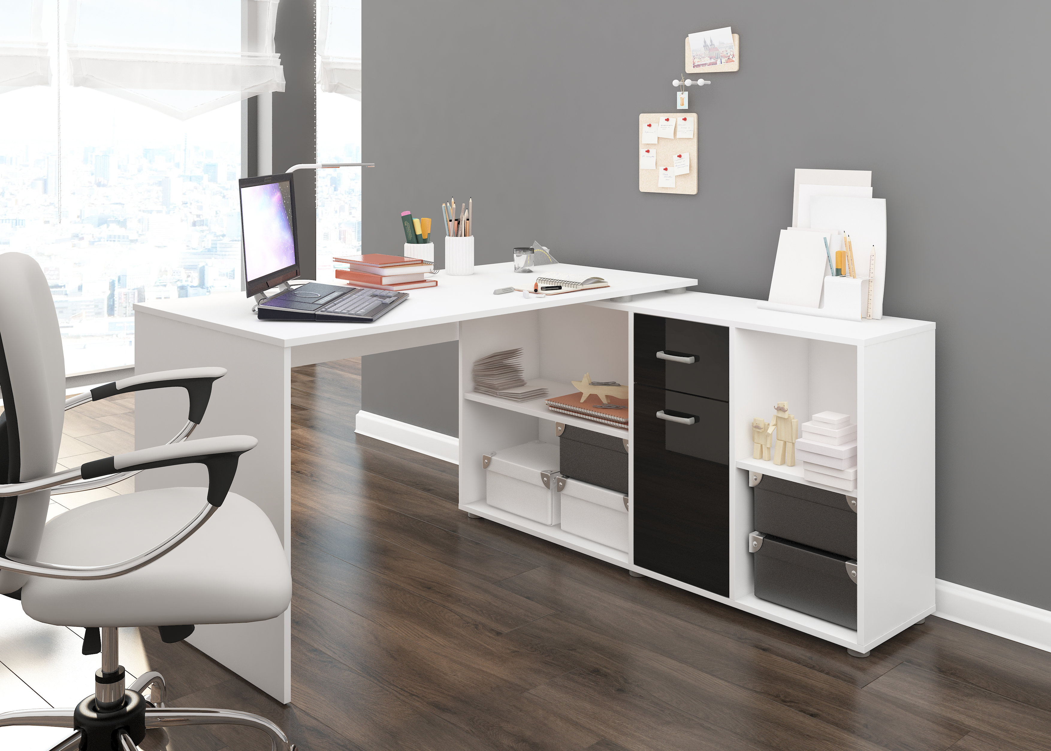 Brayden Studio Ater L-Shape Desk | Wayfair.co.uk