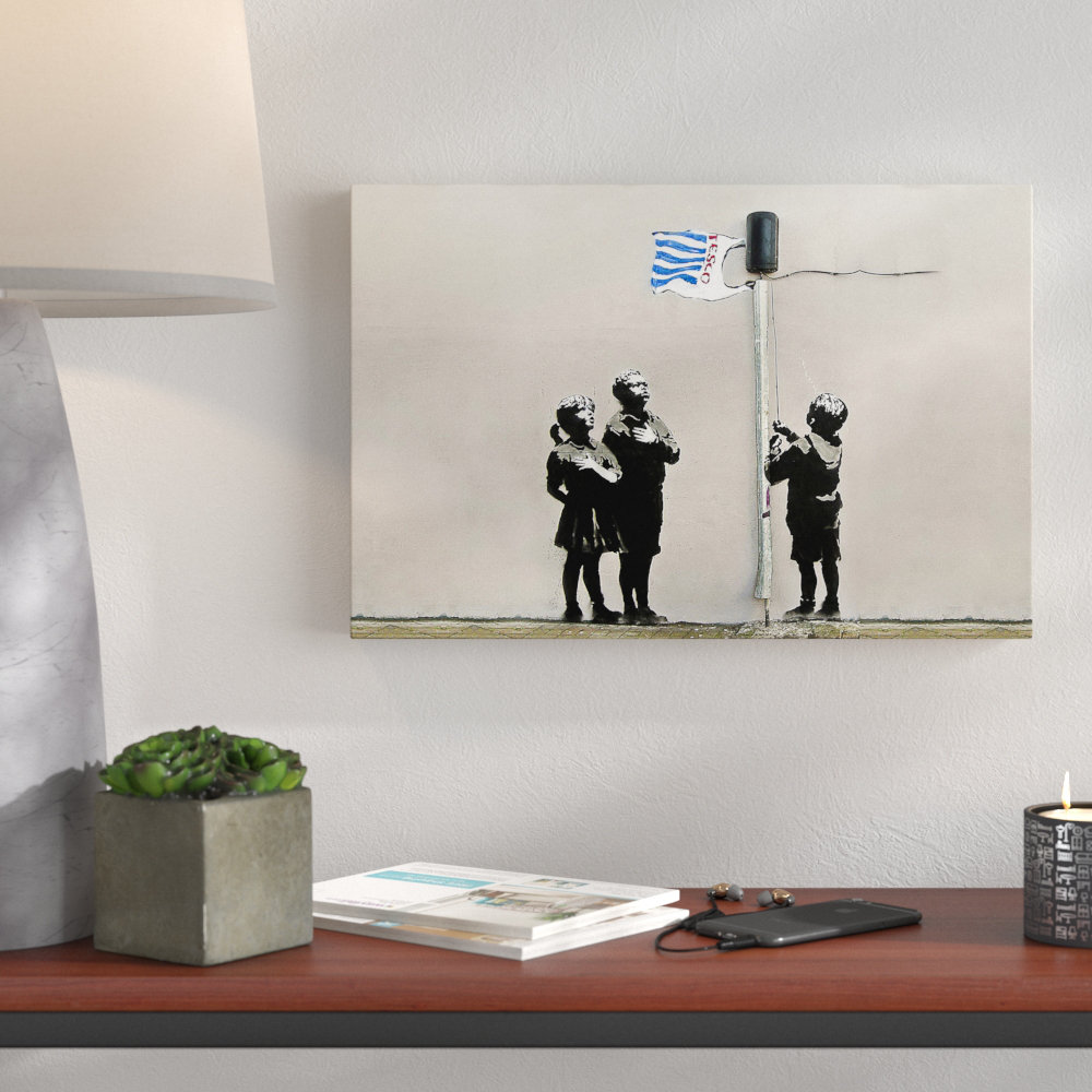 Wrought Studio 'Tesco Bag Flag' Graphic Art Print on Wrapped Canvas ...