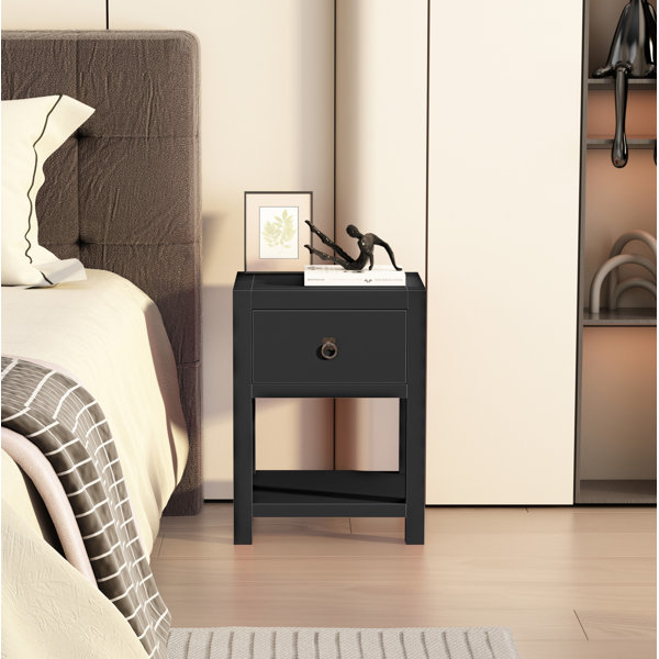 Breakwater Bay Chavez 41cm W Solid + Manufactured Wood Bedside Table ...