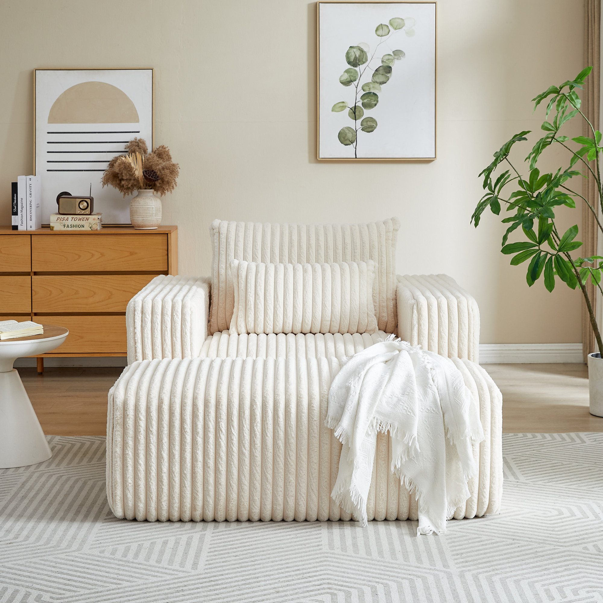 Ivy Bronx -inch Corduroy Sponge Sofa Lounge Chair With Removable ...