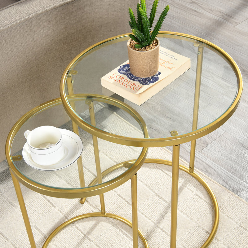Mercer41 Stark Glass Frame Nesting Tables & Reviews | Wayfair