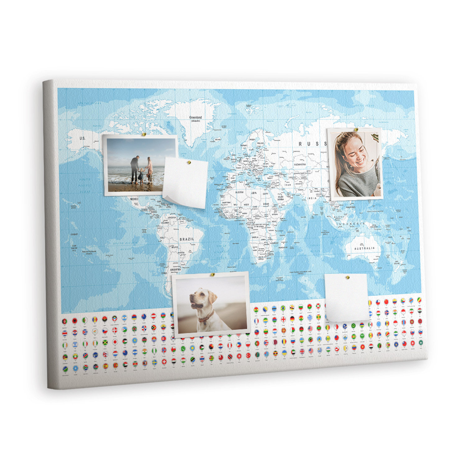 East Urban Home Karli Wall Mounted cork board with print wall art ...