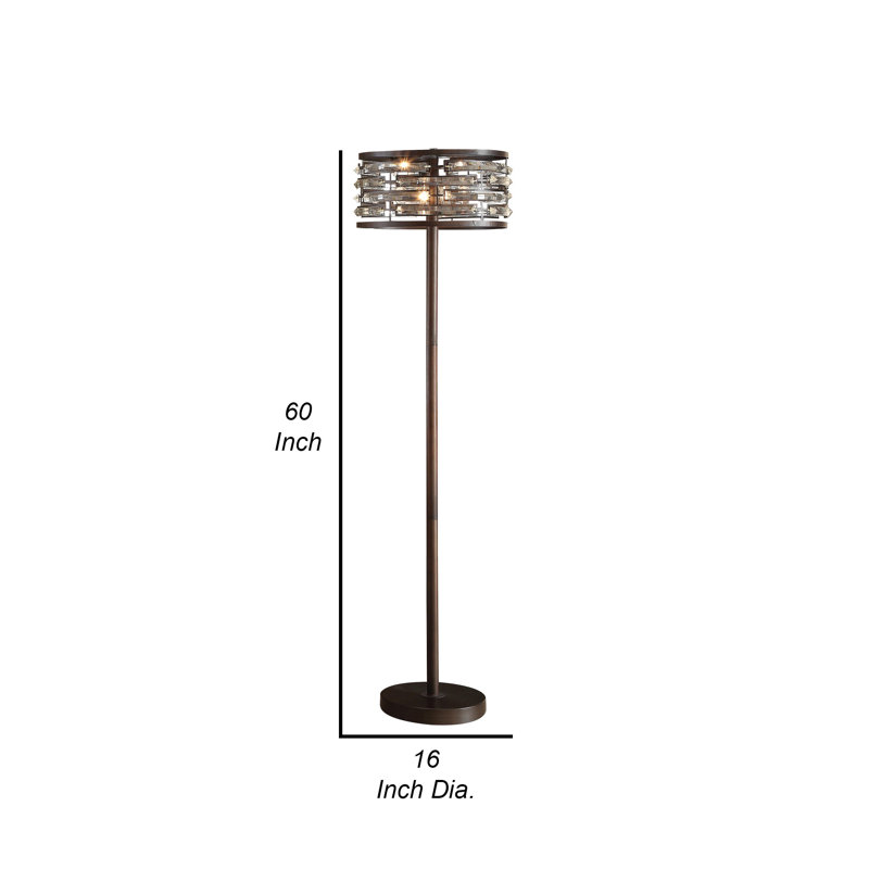 Everly Quinn Nashalee 60'' Bronze Traditional Floor Lamp | Wayfair