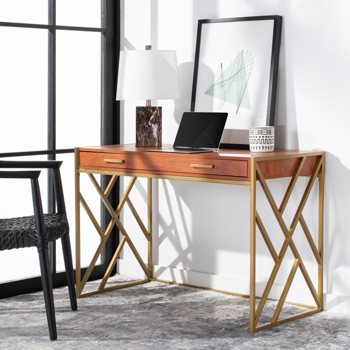 Mercer41 Lovesta Metal Base Writing Desk & Reviews | Wayfair