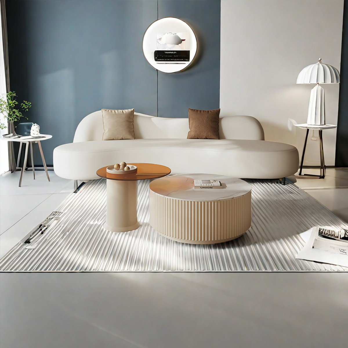 Orren Ellis Curved Shaped Sofa Seating Area Sofa Combination 4 - Piece ...