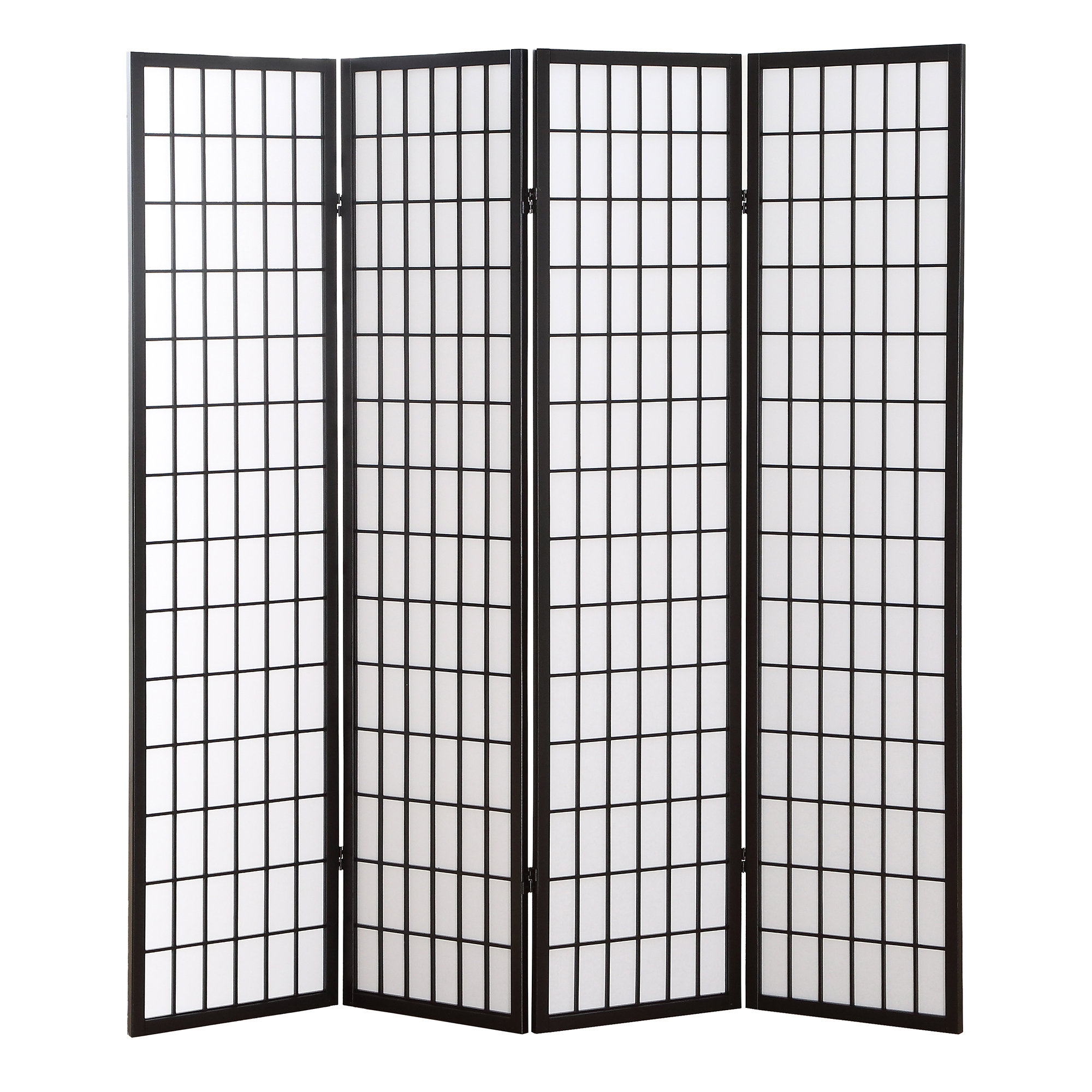Latitude Run® 4-Panel Japanese-Inspired Room Divider - Wood Frame ...