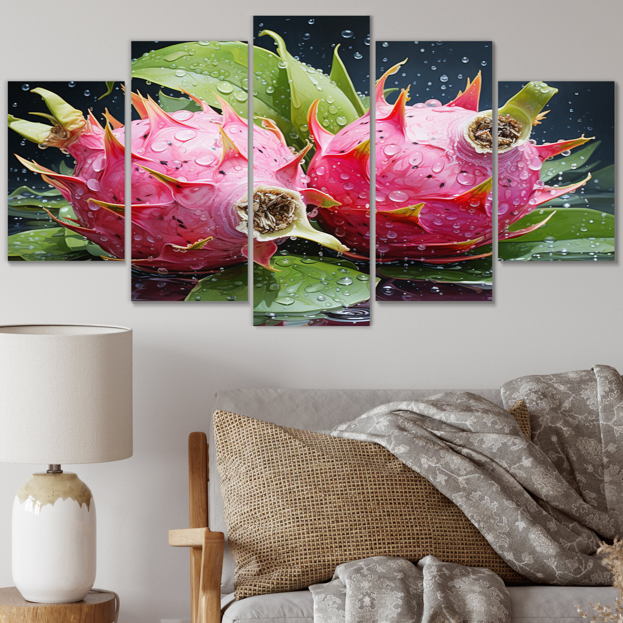 Design Art Fruit Tropical Dragonfruit Pointillism - Food & Beverage ...