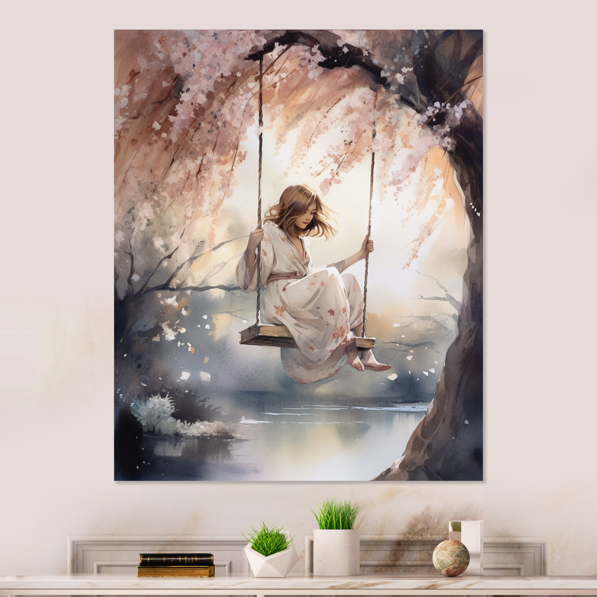 Red Barrel Studio® " Stunning Woman Under Willow Tree III " | Wayfair