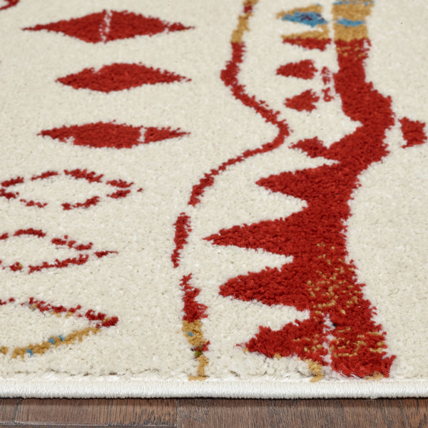 Dakota Fields Accomac Cream/Red/Blue Rug & Reviews | Wayfair