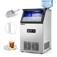COWSAR 44 Lb. Daily Production Cubic Ice Countertop Ice Maker,Stainless ...