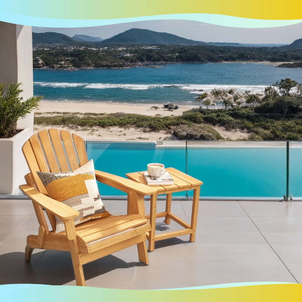 Highland Dunes Oversized Wooden Outdoor Folding Adirondack Chair, Patio ...