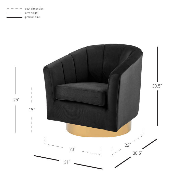 Willa Arlo Interiors Lori Upholstered Swivel Armchair & Reviews | Wayfair