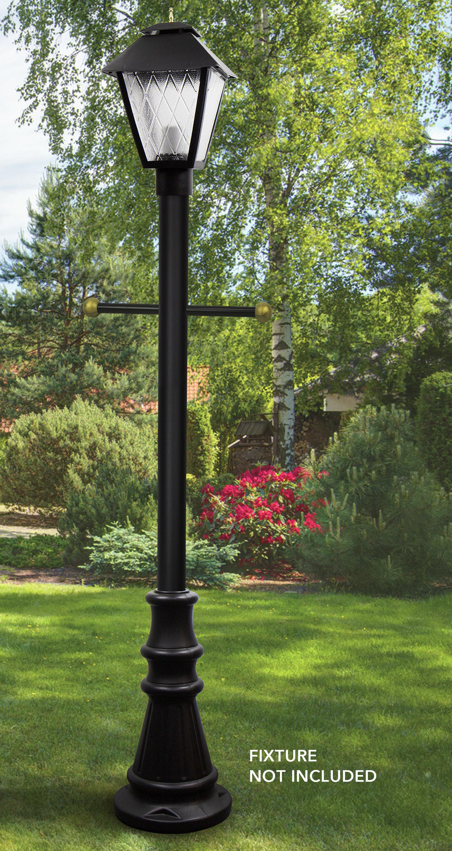 Solus 6ft. Surface Mount Lamp Post with Decorative Cross Arm and ...