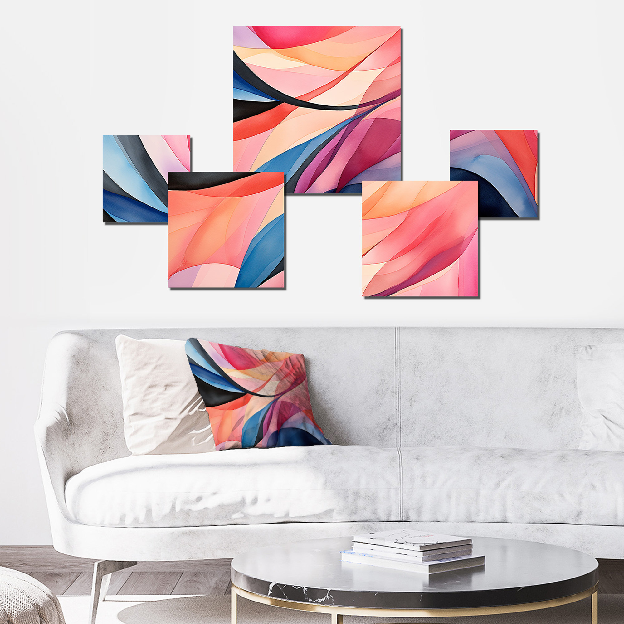 Ivy Bronx Geometric Soft Colors Patterns V - Geometric Square Wall Art ...
