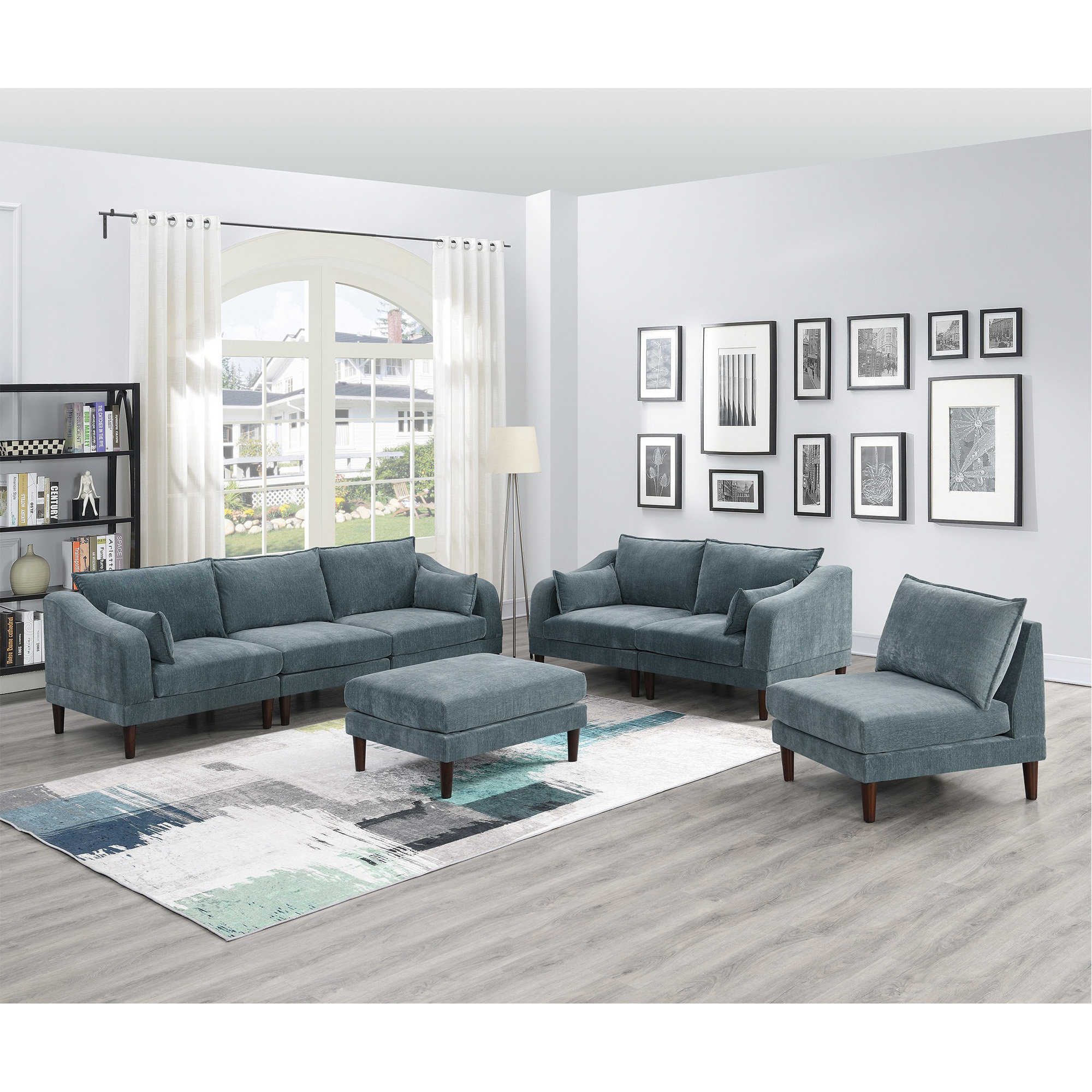 Latitude Run® 6Pcs Modular Sofa Set 4X One Arm Chairs 1X Armless Chair ...