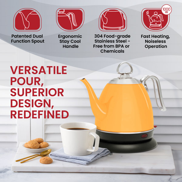 Chantal 1 qt. Stainless Steel Electric Kettle & Reviews | Wayfair