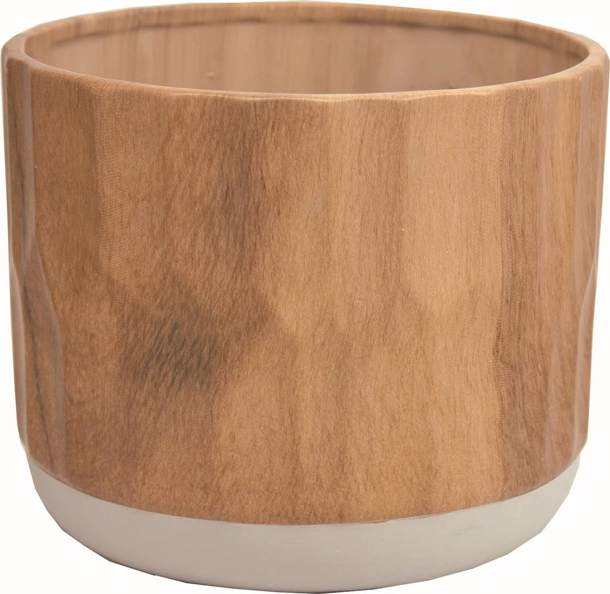 Corrigan Studio® Baudin Brown Wood Grain Finish Planter | Wayfair