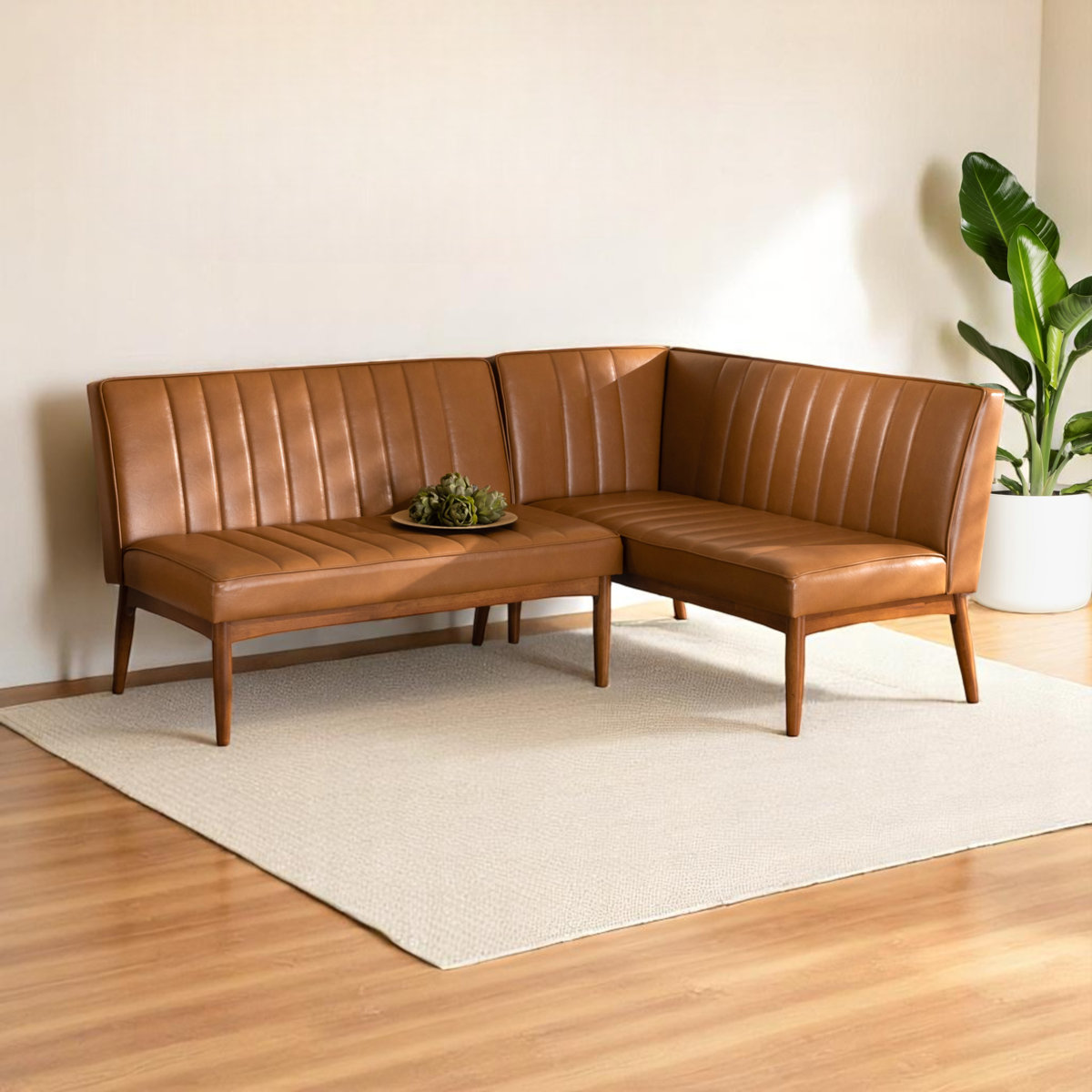 George Oliver Edmiston 2-Piece Dining Nook Banquette Set in Dark Walnut ...