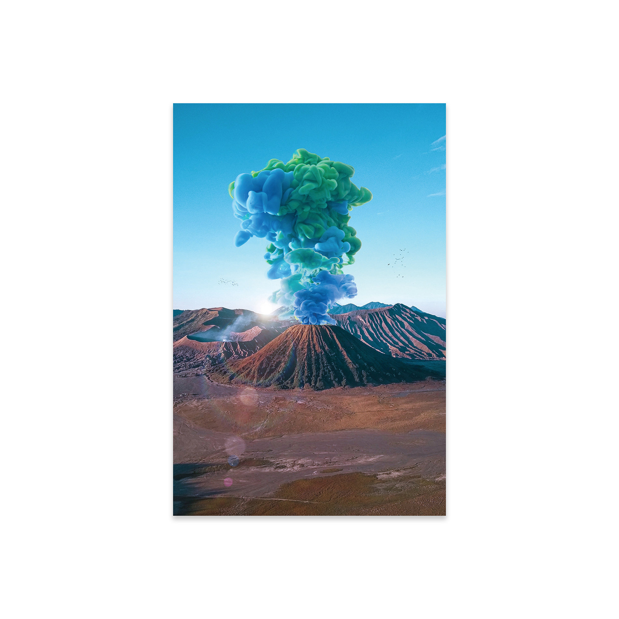 Millwood Pines Colorful Blue And Green Volcano Eruption Print On ...