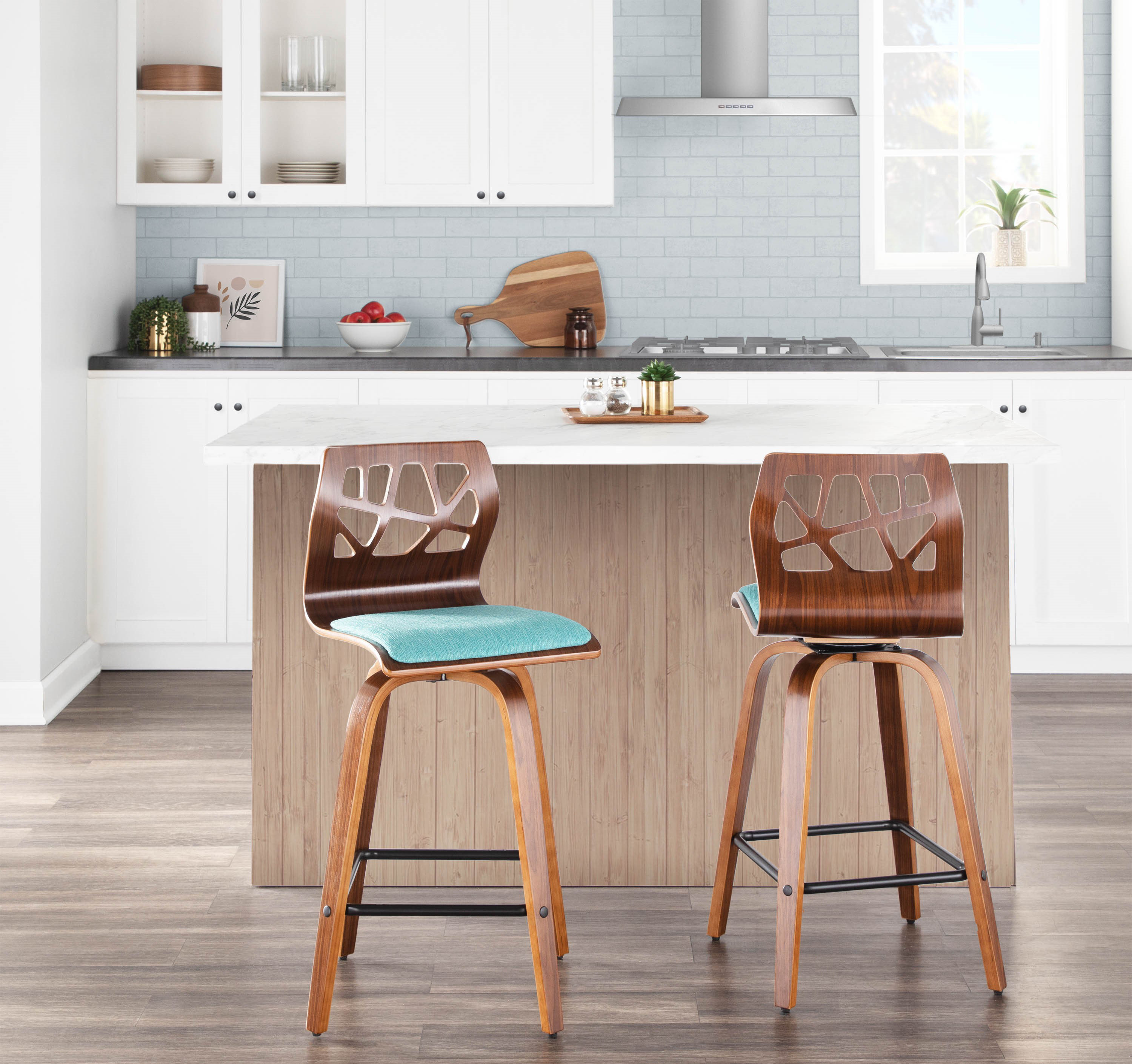 Union Rustic Creason 26" Mid-century Modern Fixed Height Counter Stool ...