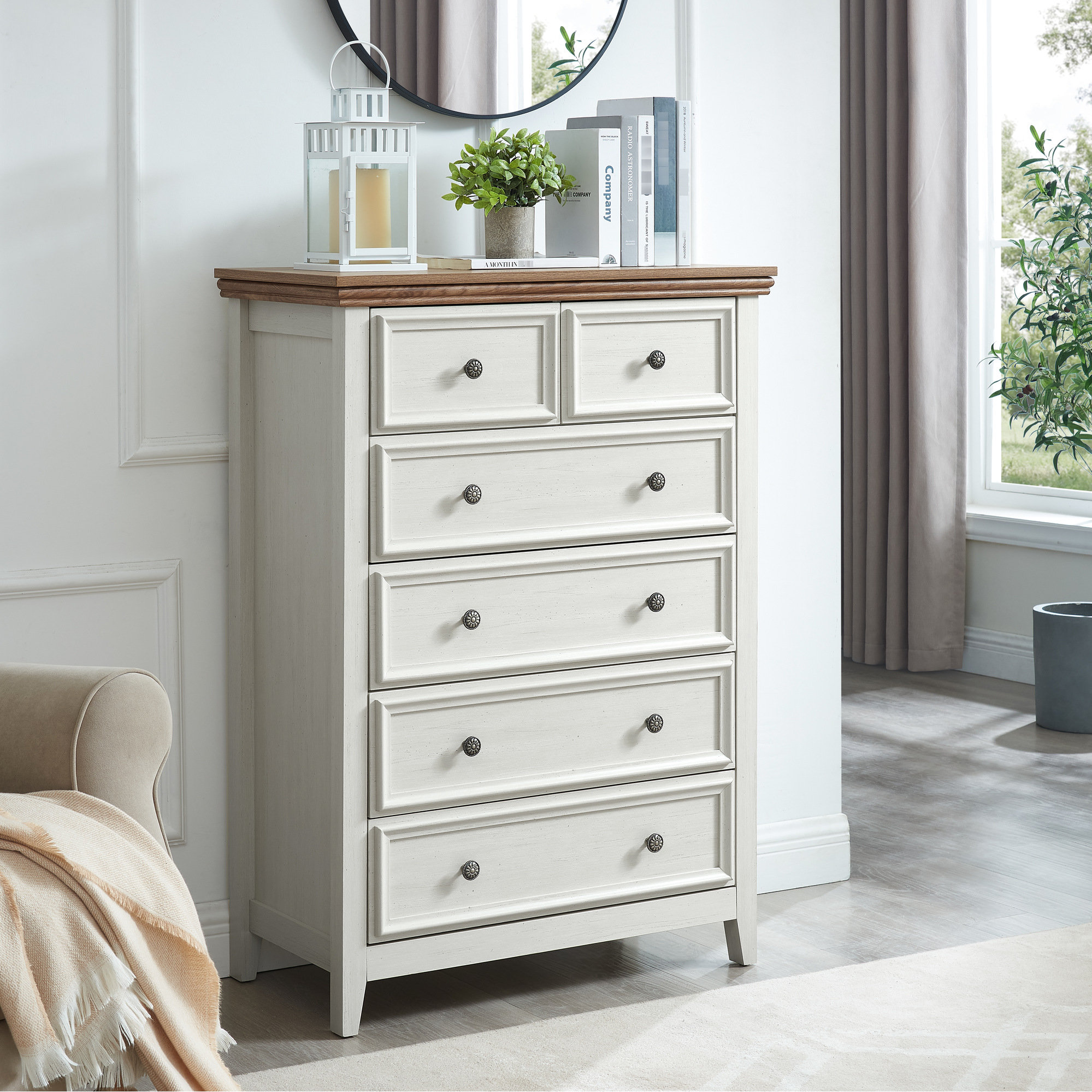 Lark Manor™ 6 Drawers Bedroom Cabinet - Beige Spacious And Functional ...