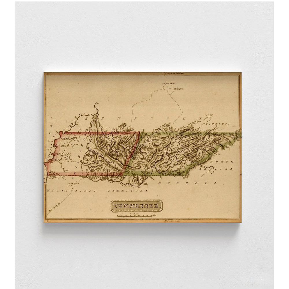 WeFrameArt Tennessee 1817, Old Tennessee Map, Antique Map Of Tennessee ...