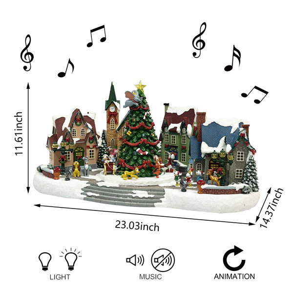 Moments in Time 10.5"H Animated Disney Town Center (Moving Characters ...