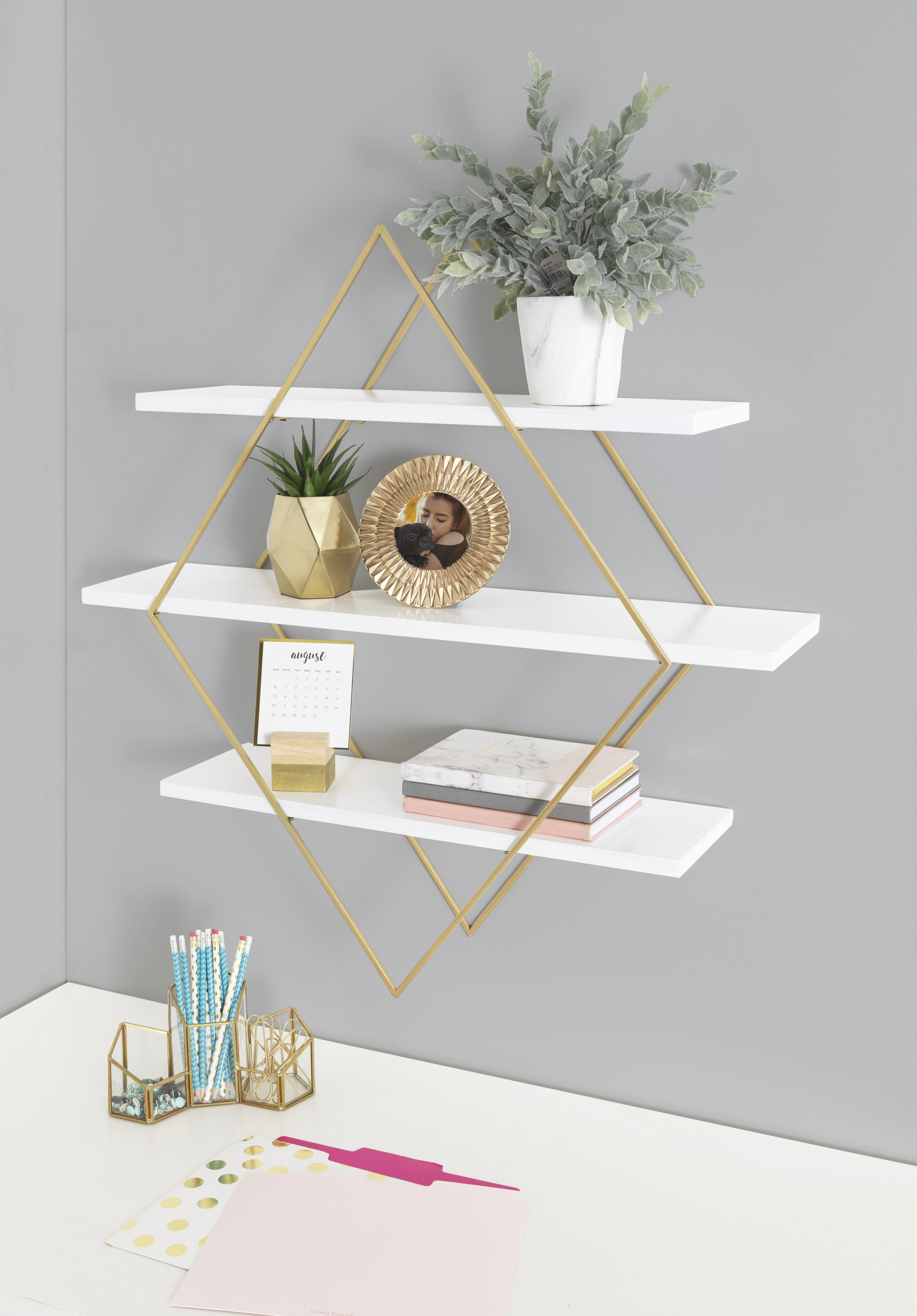 Everly Quinn Varner 3 Piece Diamond Floating Shelf & Reviews - Wayfair ...