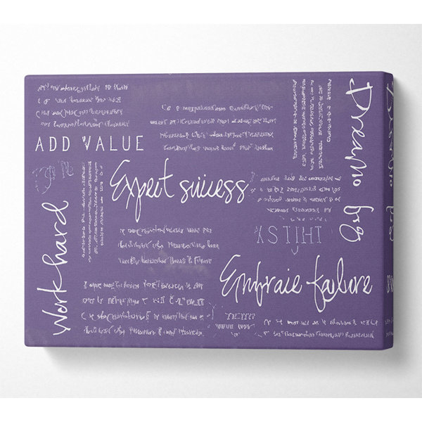 Happy Larry Work Hard Dream Big Epect Success Lilac - Print | Wayfair.co.uk