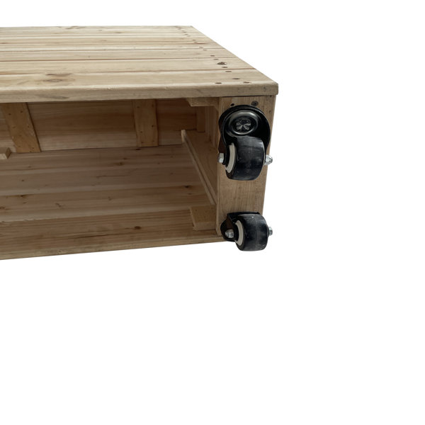 Union Rustic Kydon 40" x 12" Indoor/Outdoor Mobile Wood Planter with ...