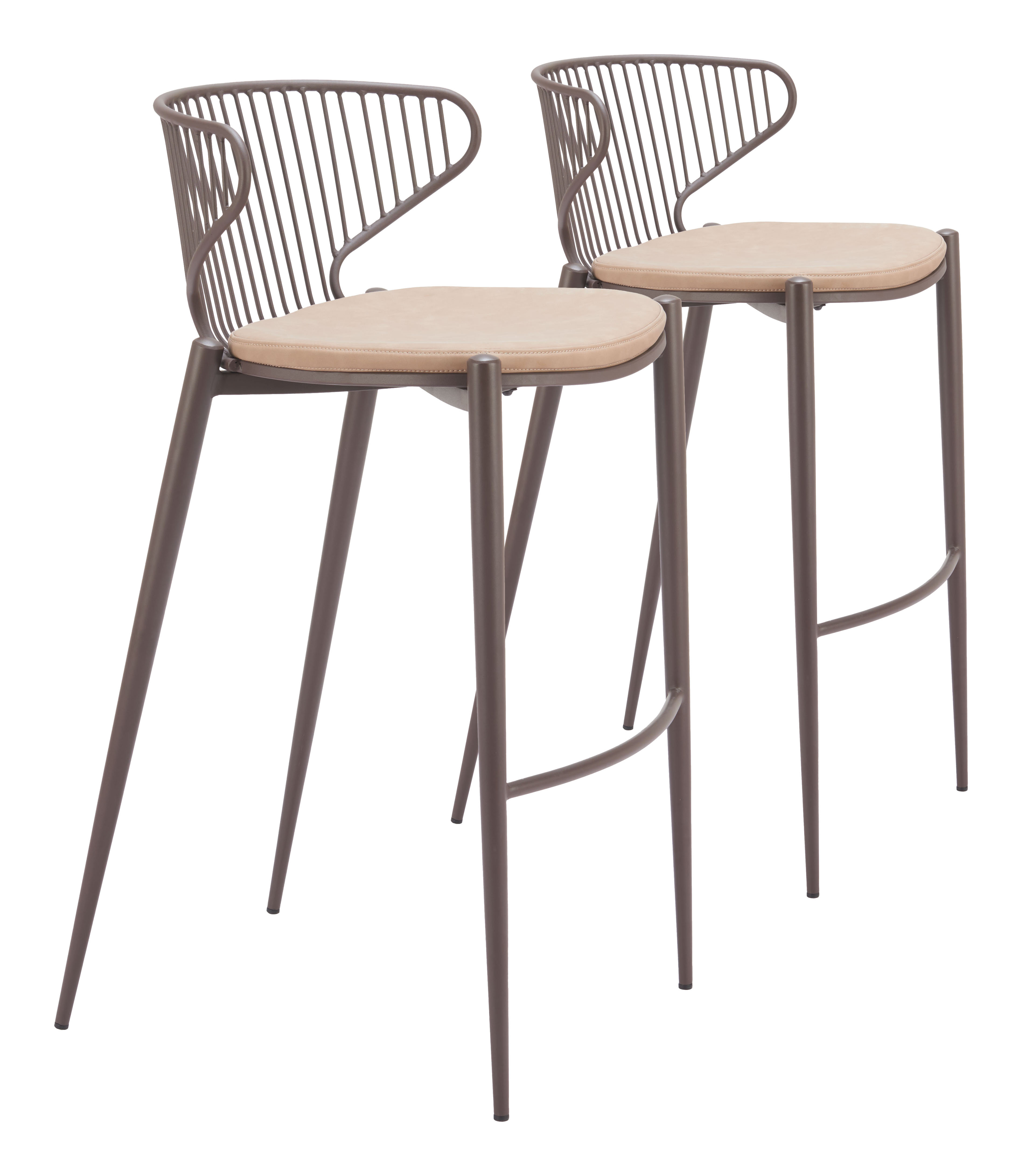 Hokku Designs Modern Bar Stools With Back Set Of 2 For Kitchen Island ...