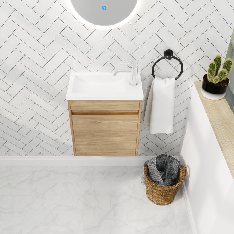 Ebern Designs Predelus 17.32'' Wall Mounted Single Bathroom Vanity with ...