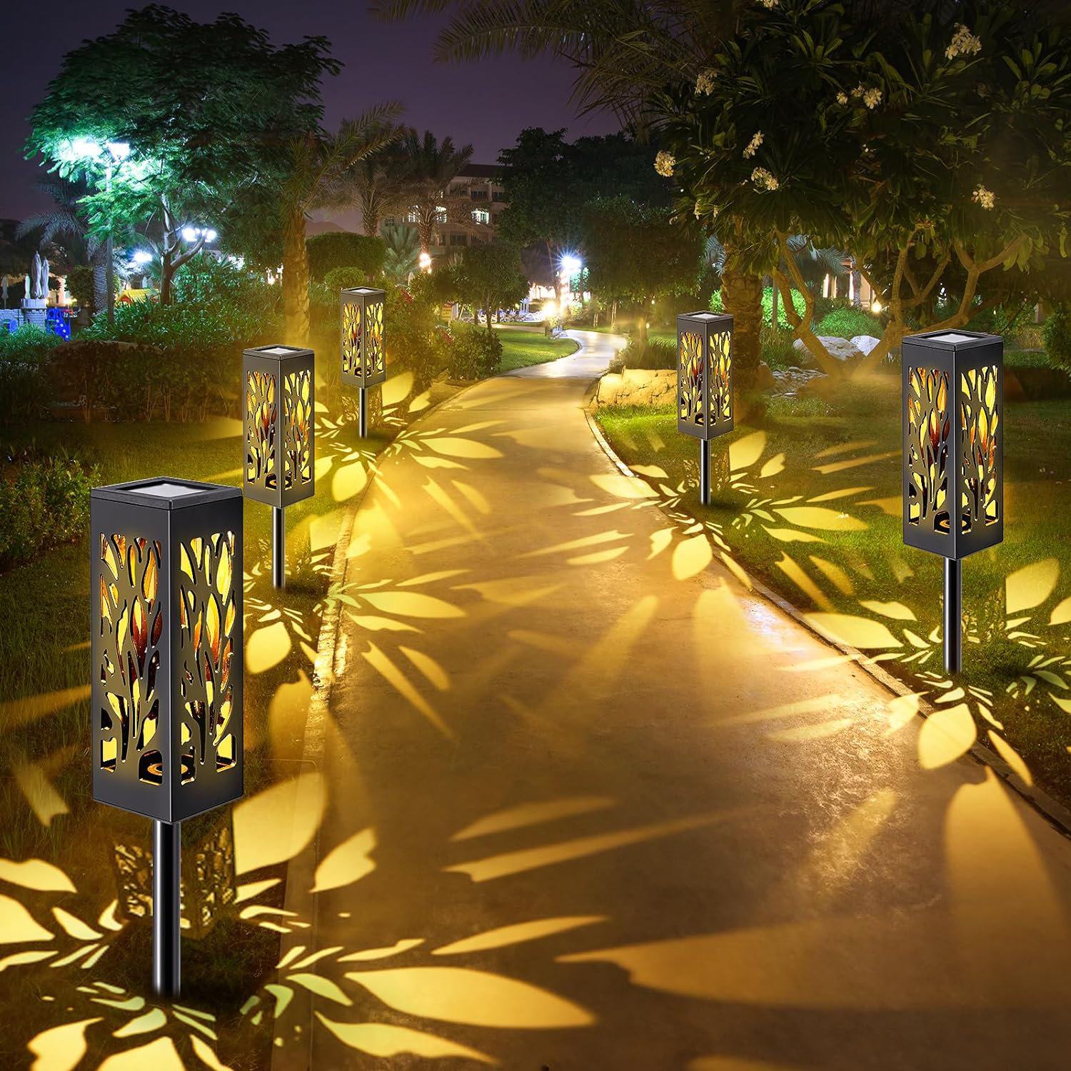 CG INTERNATIONAL TRADING Black Solar Powered Integrated LED Pathway ...