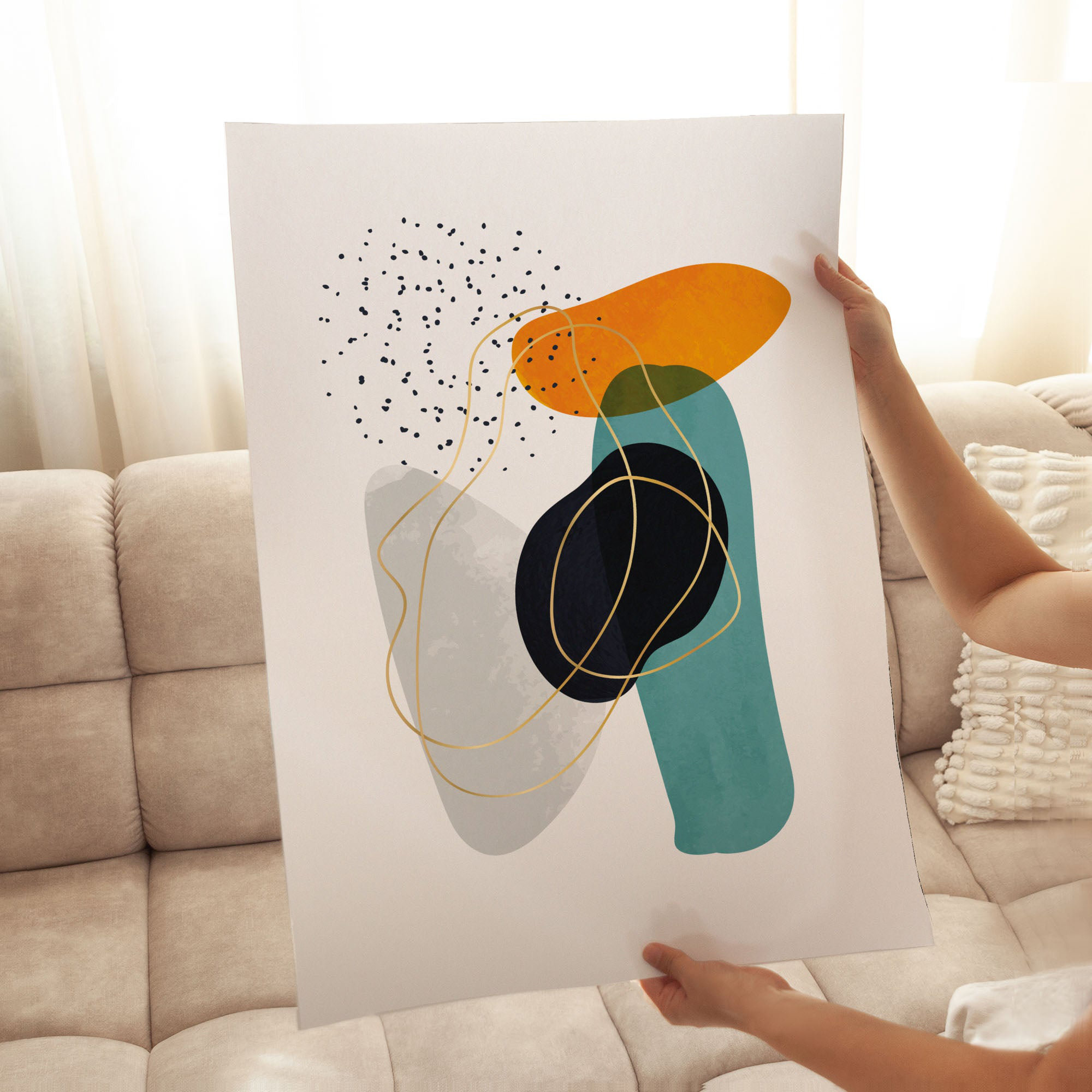 Wrought Studio™ Abstract Balance II Mid-Century Modern Unframed Art ...