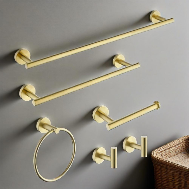 mascopper 6 Piece Stainless Steel Bathroom Towel Rack Set Wall Mount ...