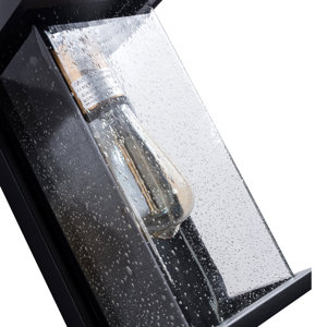 17 Stories Nykisha 11.2" H Seeded Glass Outdoor Flush Mount With Dusk ...