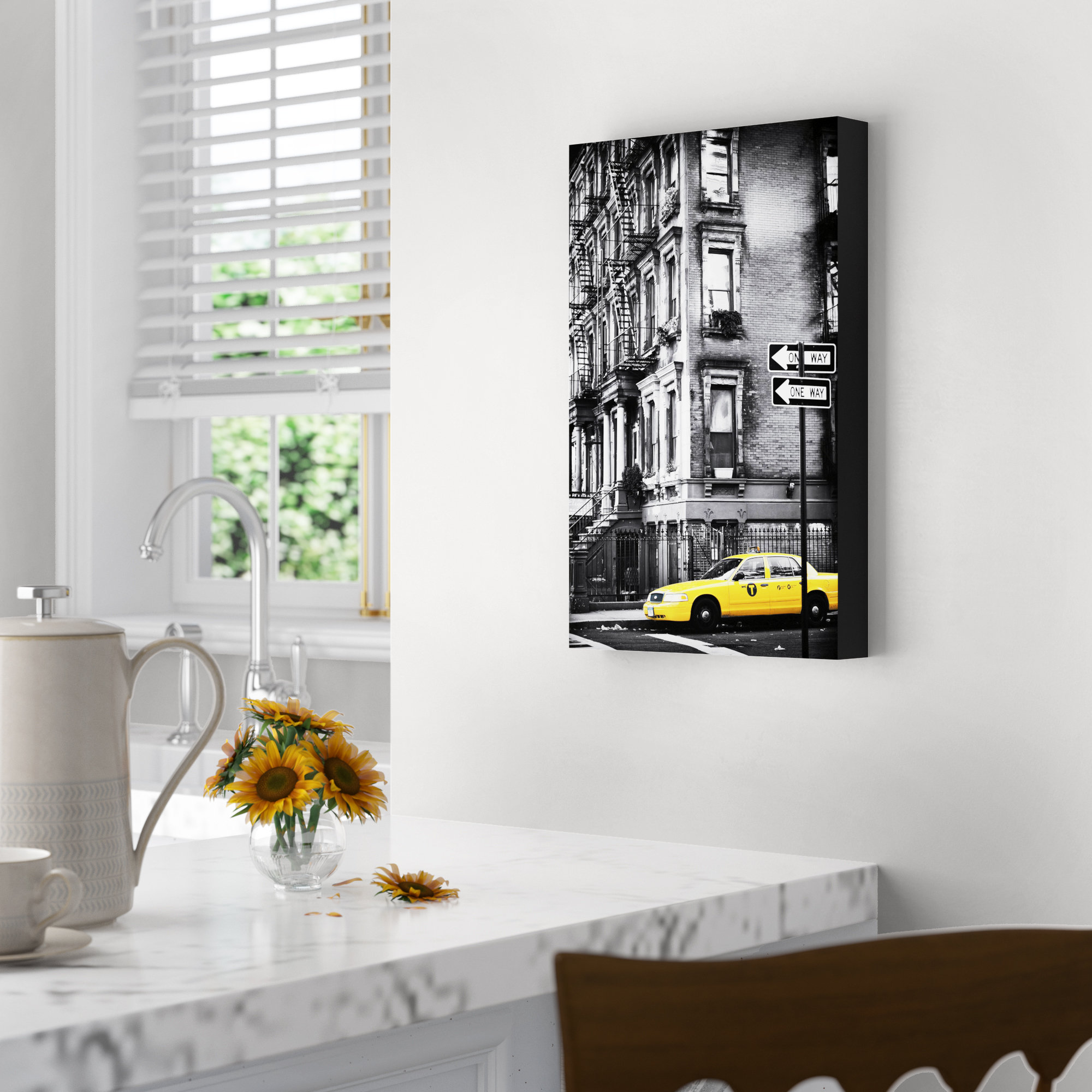 Ebern Designs NYC Yellow Cab Photographic Print on Wrapped Canvas ...