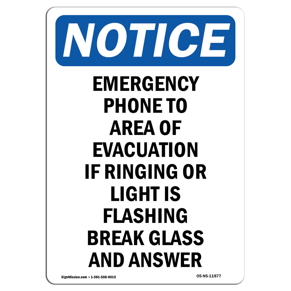 SignMission Emergency Phone to Area of Evacuation Sign | Wayfair