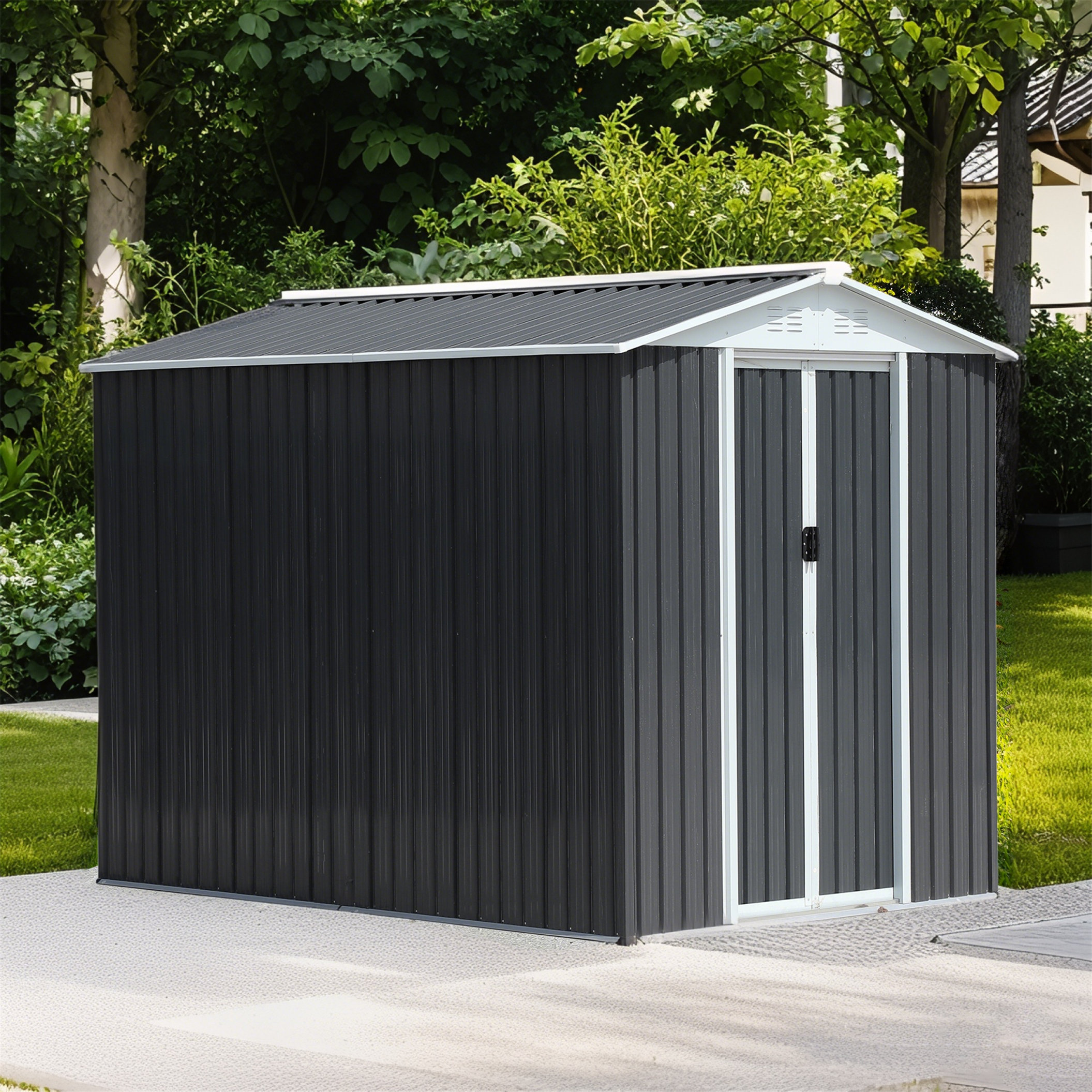 Modern Escapes Decor Remise de rangement pour l'extérieur avec structure en acier résistante aux ...