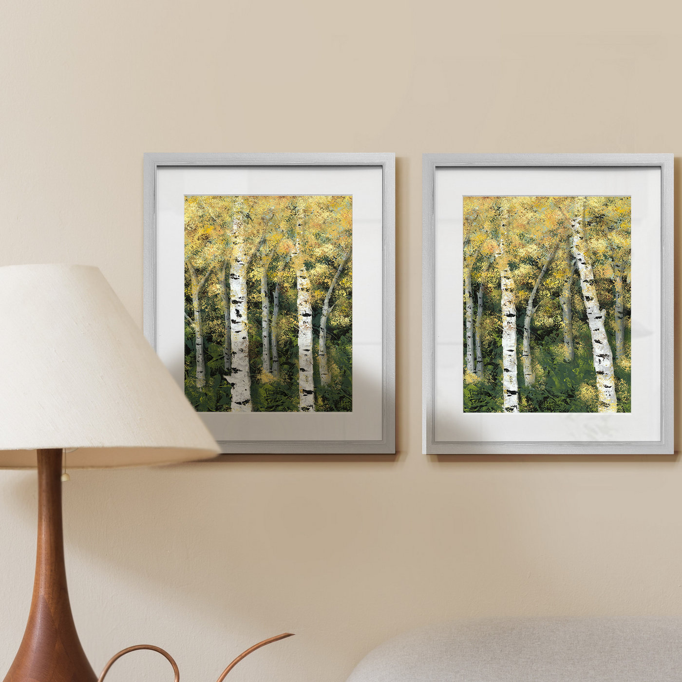 Loon Peak® Birch Treeline II - 2 Piece Picture Frame Graphic Art Print ...
