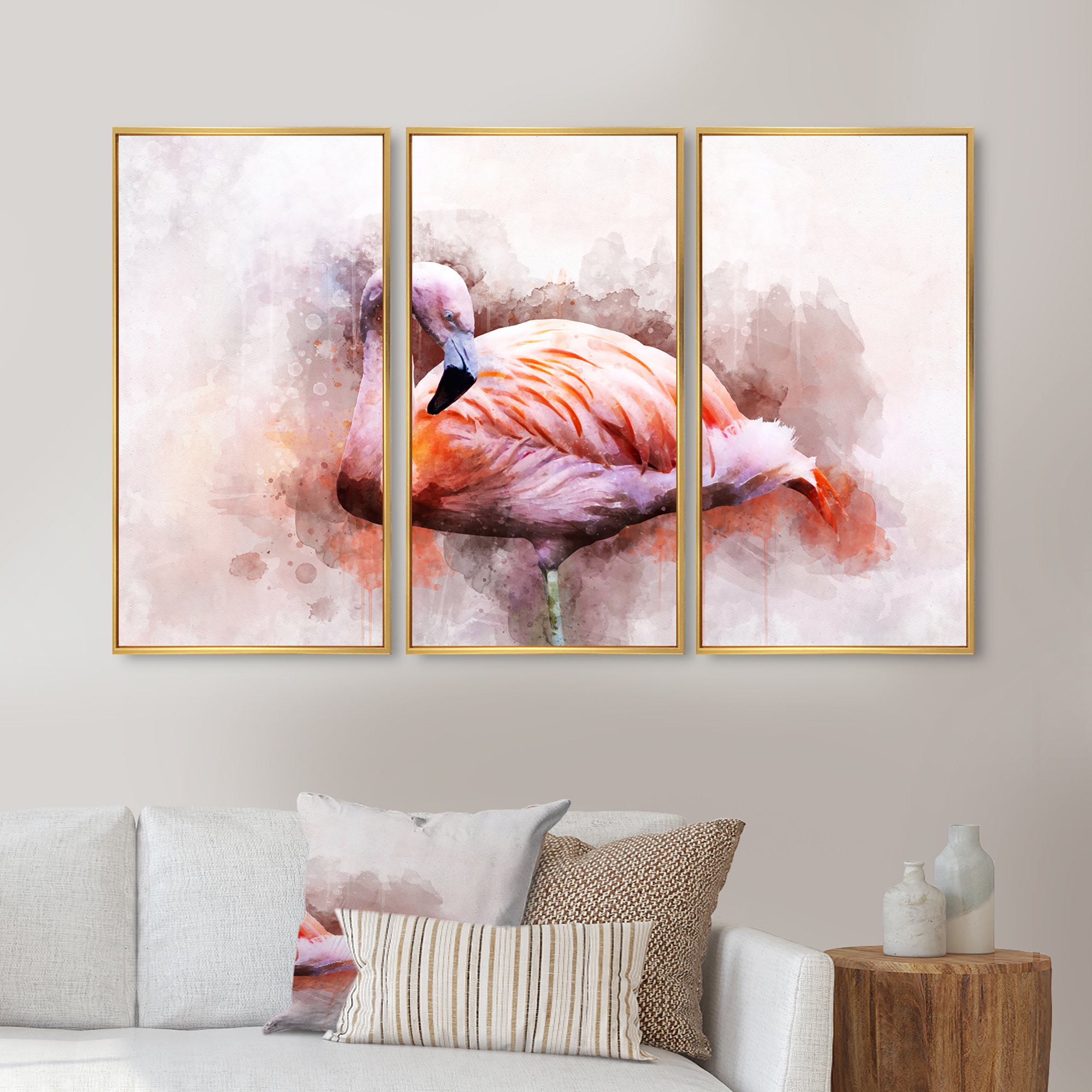 Bay Isle Home™ Portrait Of Pink Flamingo III - Farmhouse Framed Canvas ...
