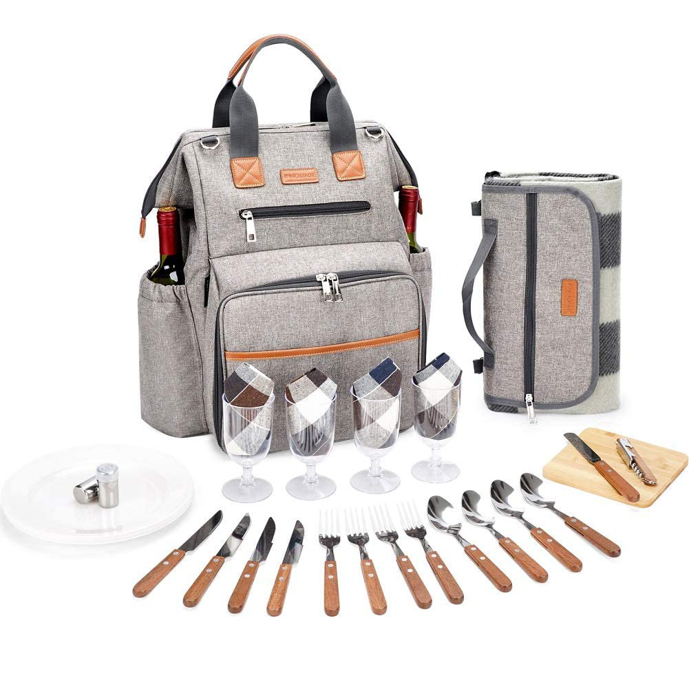 Crestone Picnic Backpack For 4 Person Picnic Set With Insulated Bag And ...