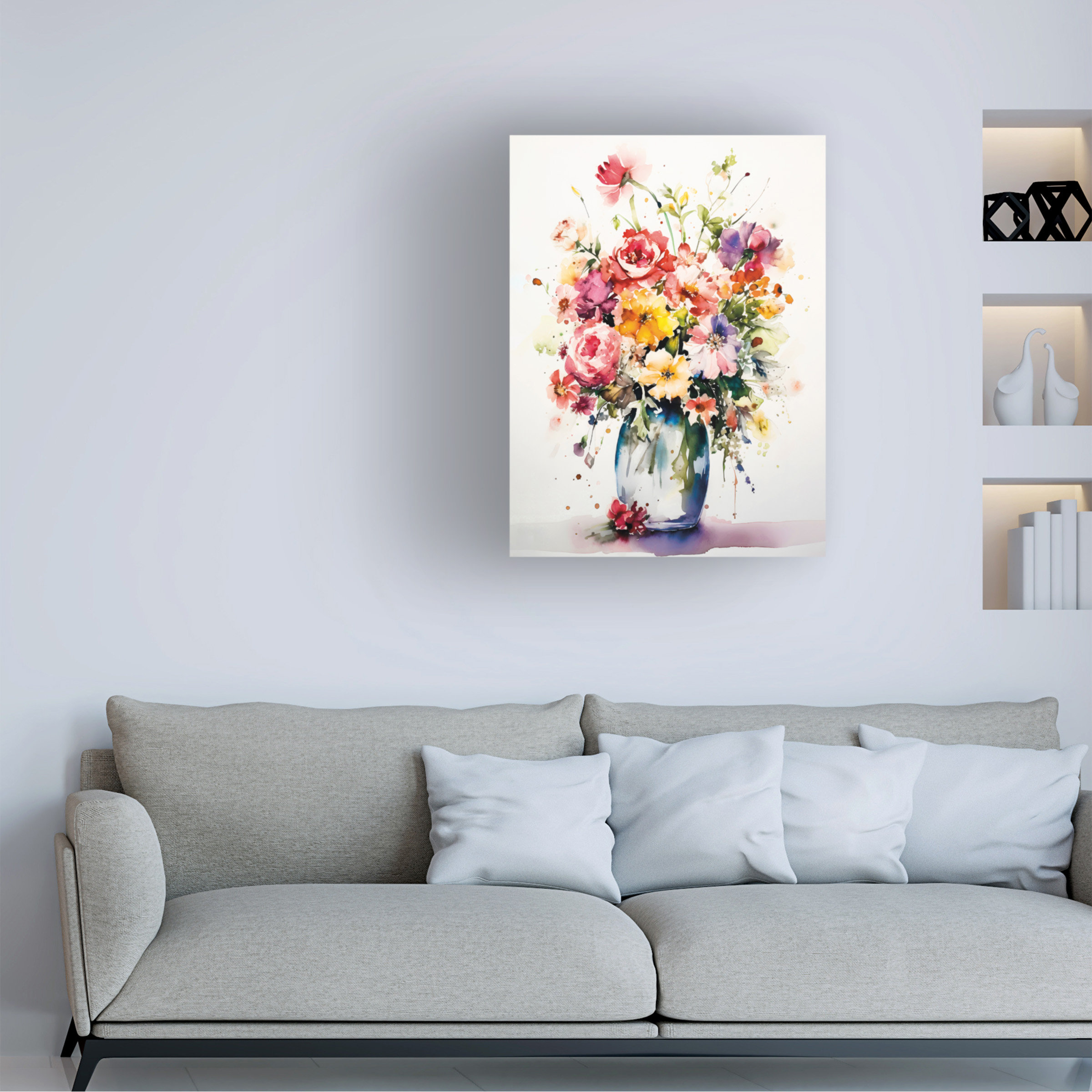 Ebern Designs Bolog Incado Vibrant Bouquet Canvas Art | Wayfair