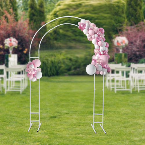 YaoTown 59'' W x 19.7'' D Steel Round Wedding Backdrop Arch, for Garden ...
