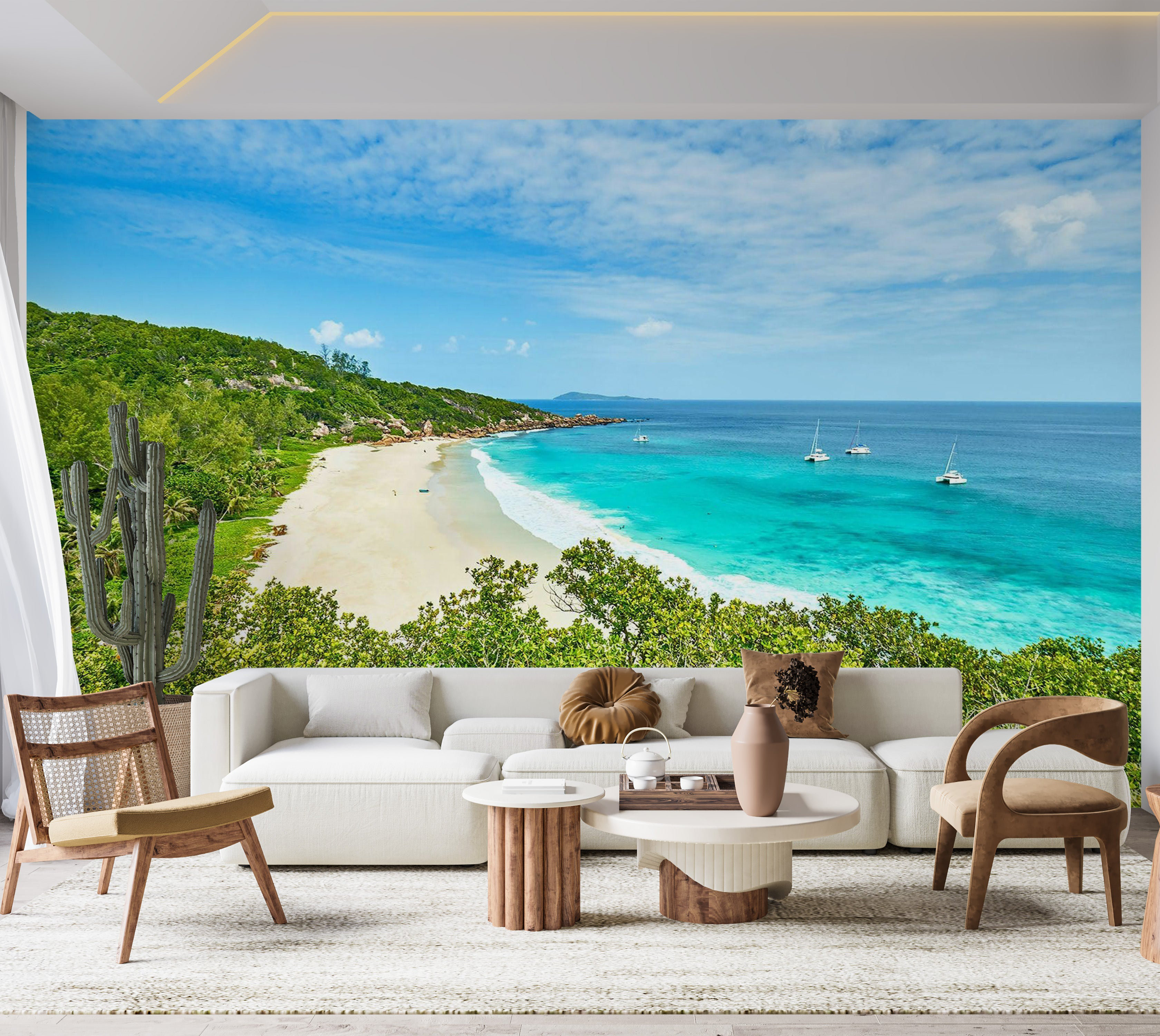 Longshore Tides Premium Wallpaper Wall Mural - Tropical Beach Paradise ...