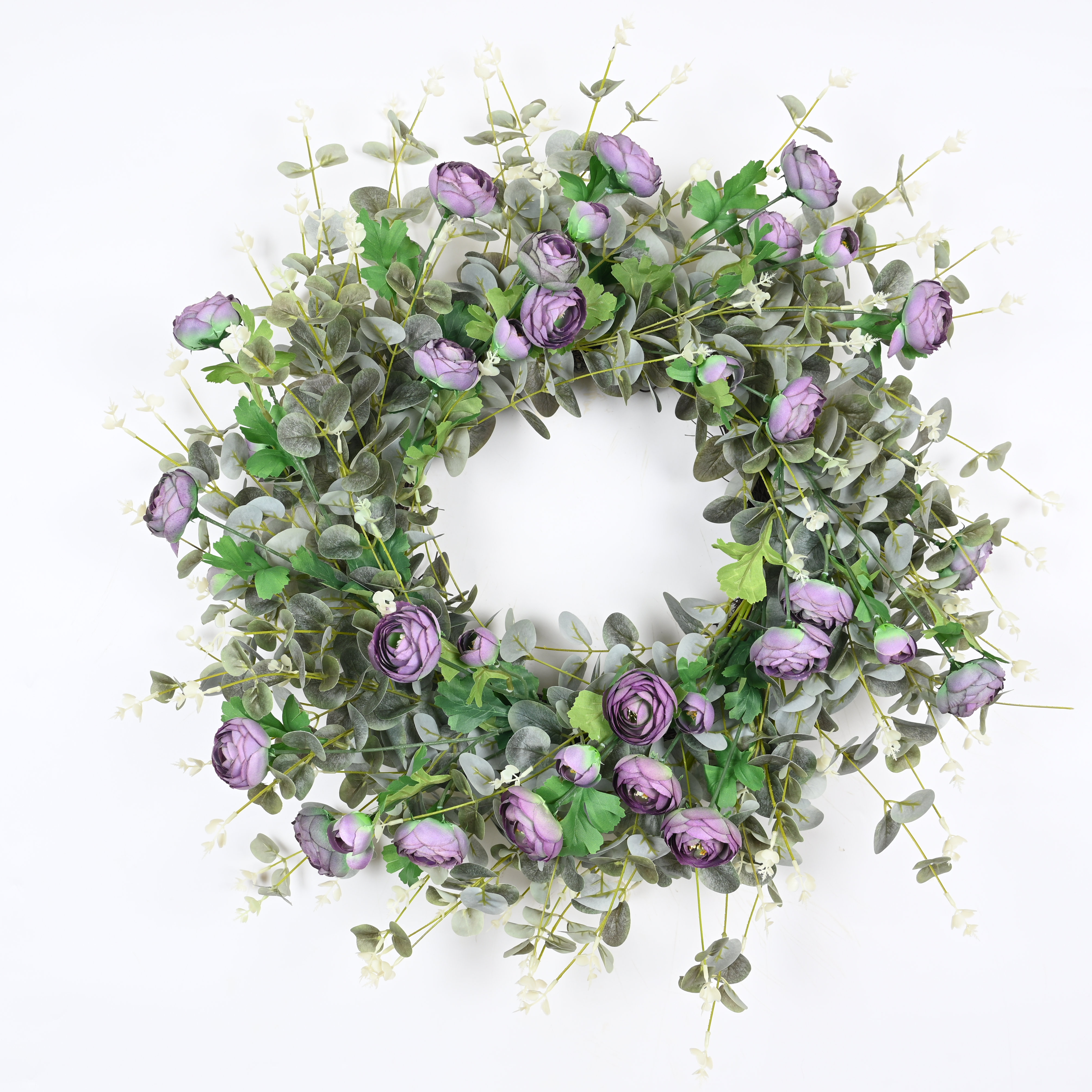 The Holiday Aisle® 24" Artificial Farmhouse Blossoms Cluster Greenery ...