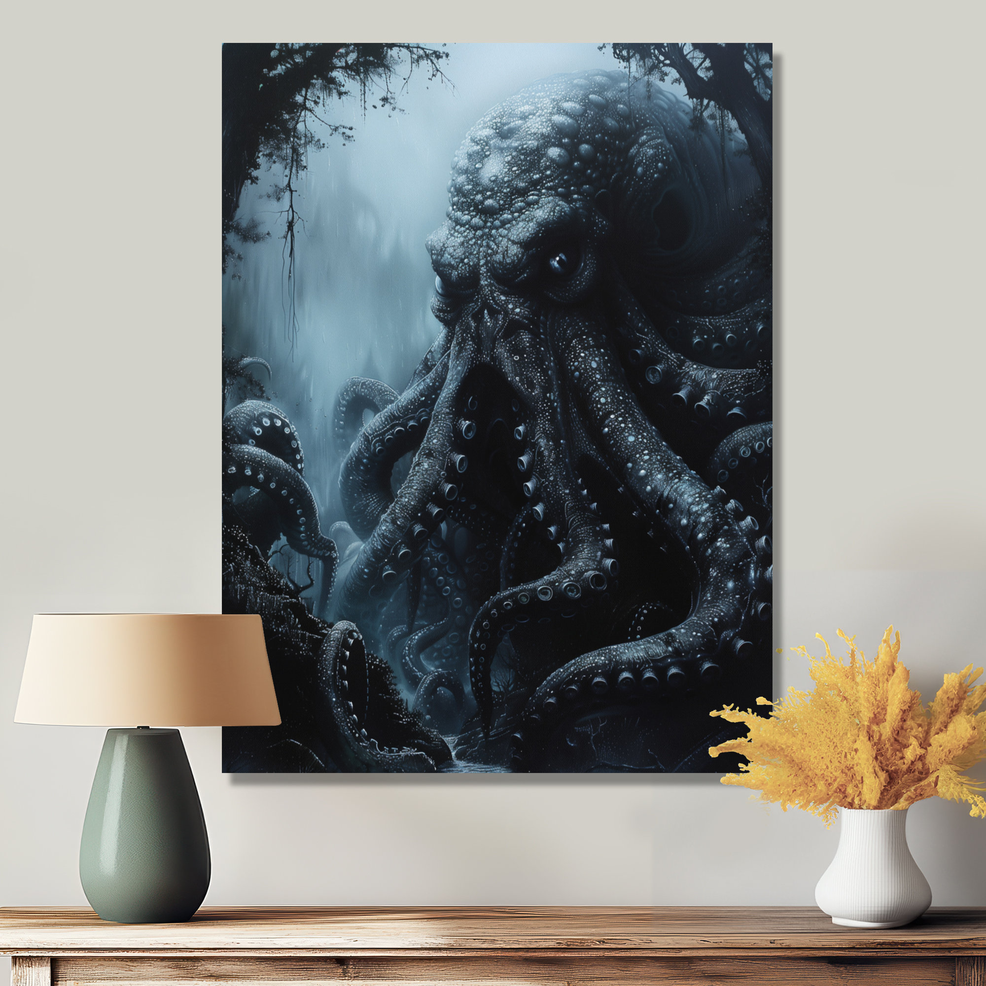 Highland Dunes Grey Black Kraken Lair Mythical Creature - Mythical ...